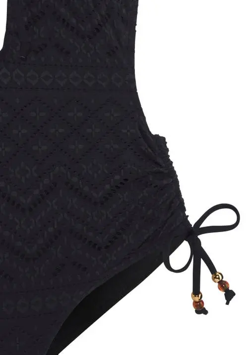 LASCANA Plunge Crochet One Piece Swimsuit