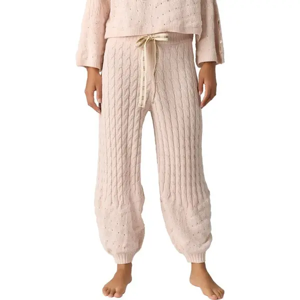 Free People Intimately Fp Fireside Crush Cable Knit High Waist Joggers