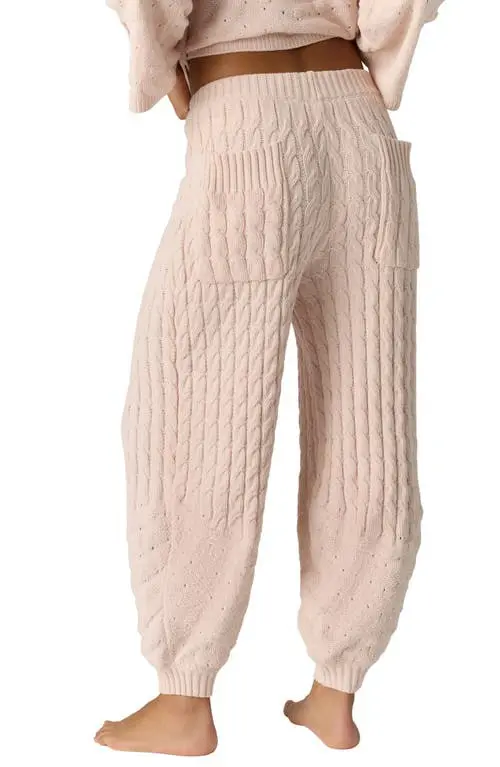 Free People Intimately Fp Fireside Crush Cable Knit High Waist Joggers