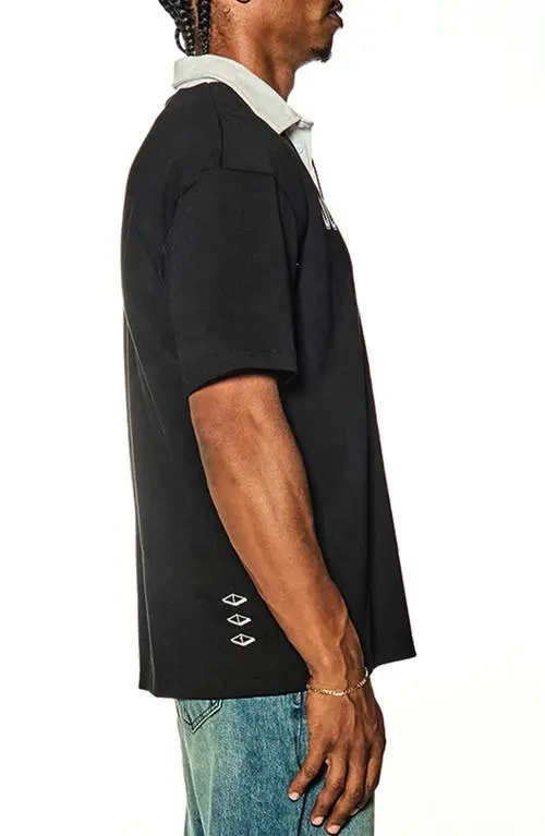 VOUSETI Post Game Embroidered Cotton Rugby Polo
