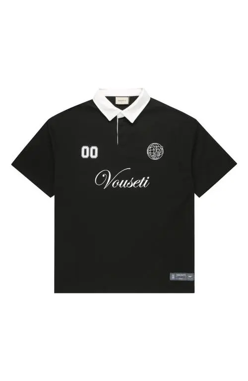 VOUSETI Post Game Embroidered Cotton Rugby Polo