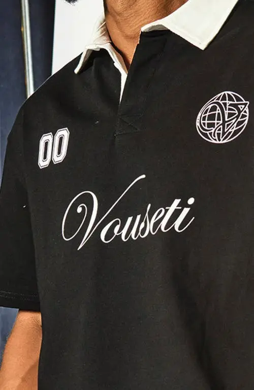 VOUSETI Post Game Embroidered Cotton Rugby Polo