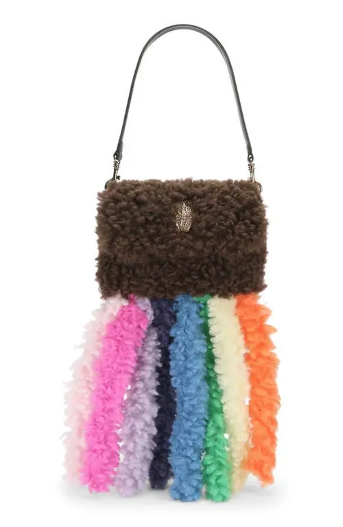 Kurt Geiger Medium Kensington Faux Shearling Shoulder Bag - Brown/oth