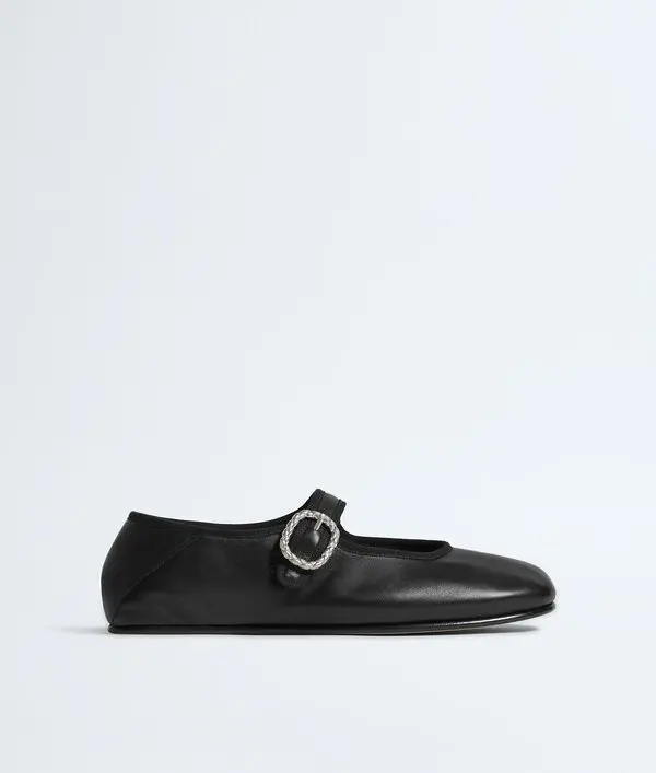 Bottega Veneta Veneziana Mary-jane Ballerina - Black