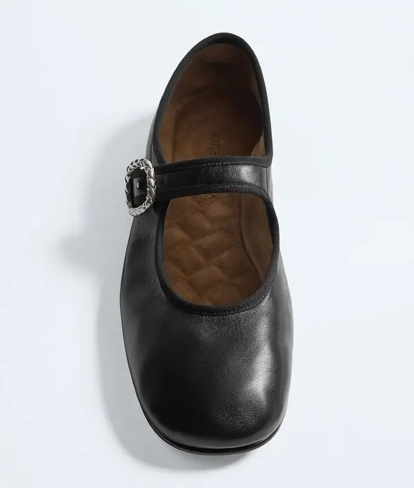 Bottega Veneta Veneziana Mary-jane Ballerina - Black