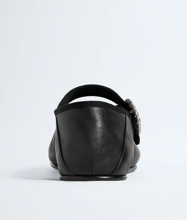 Bottega Veneta Veneziana Mary-jane Ballerina - Black
