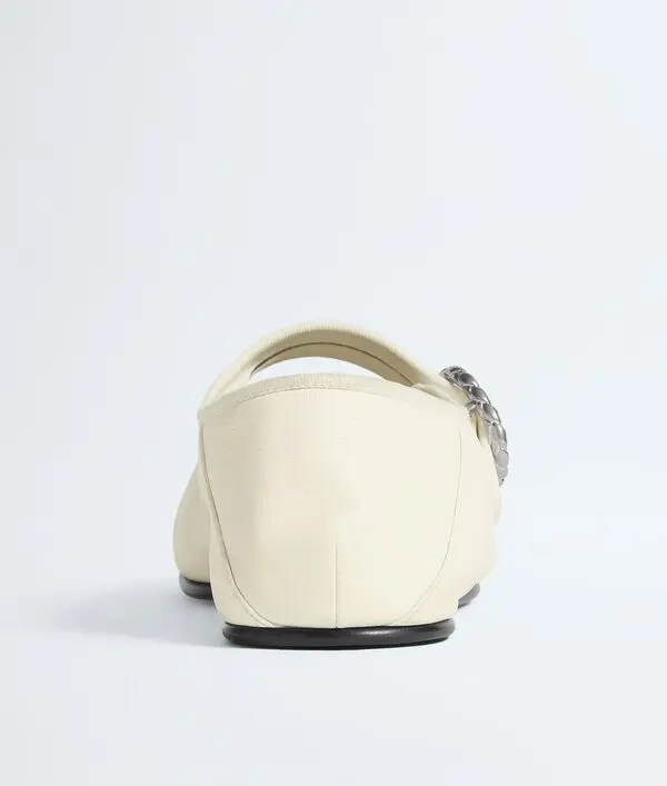 Bottega Veneta Veneziana Mary-jane Ballerina - Alabaster