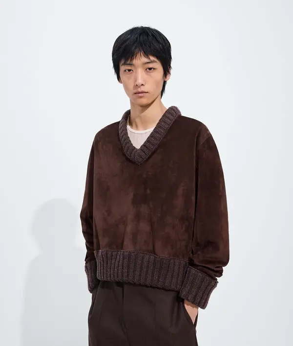 Bottega Veneta Suede Leather Sweater