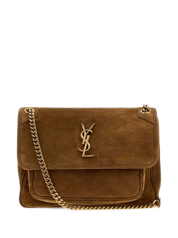 Saint Laurent Medium "niki" Bag In Cognac Suede