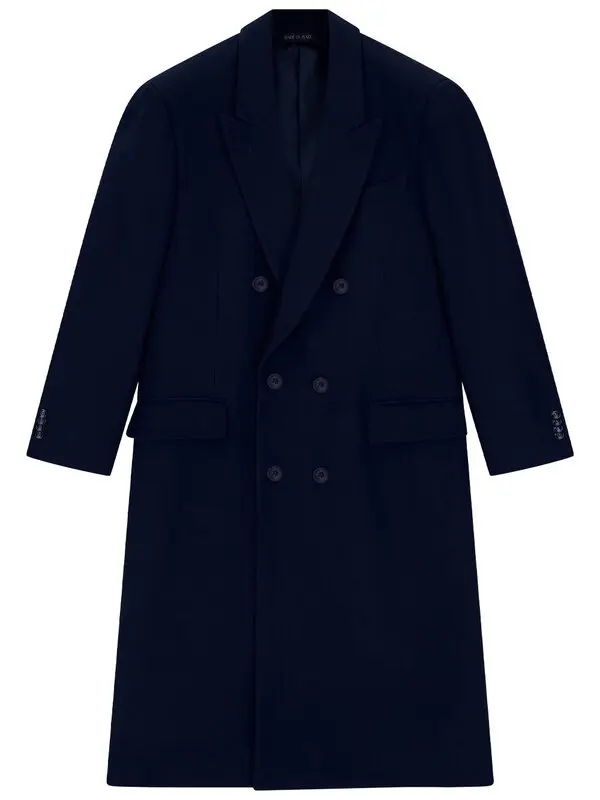 Giorgio Armani Virgin Wool And Cashmere Coat With Chevr