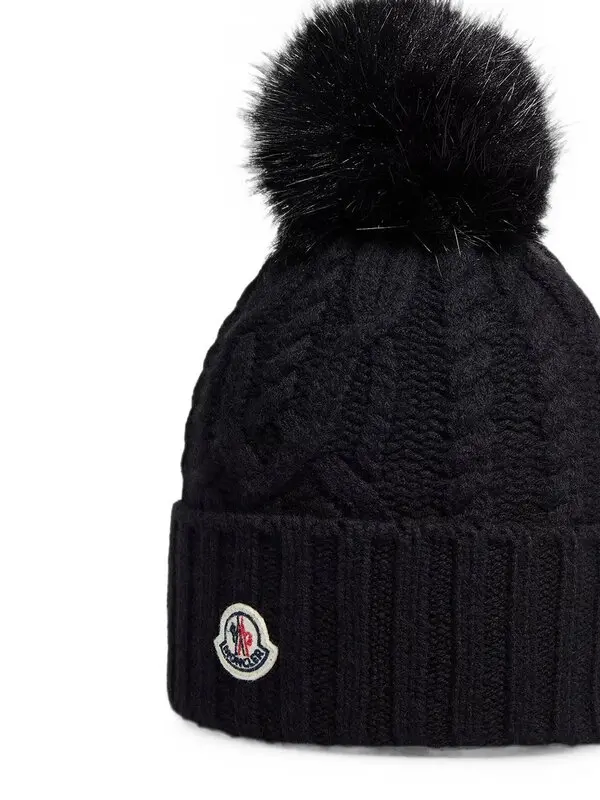 Moncler Wool And Cashmere Beanie With Pom Pom