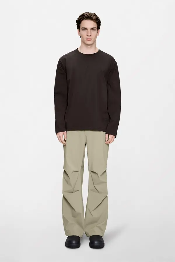 Rains Classic Long Sleeve T-shirt - Bark