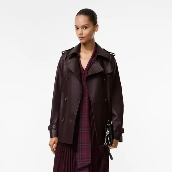 Burberry Leather Kensington Trench Jacket