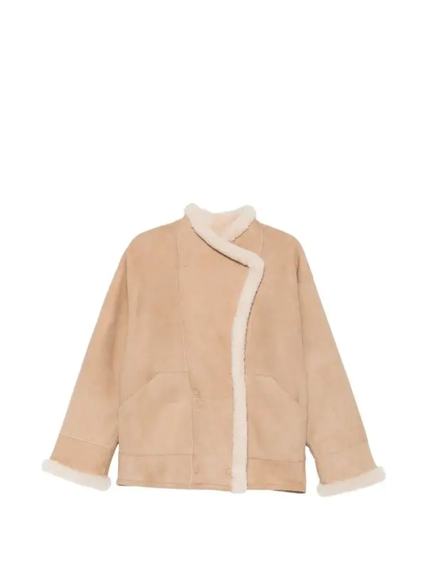 Closed Shearling Double-breasted Jacket - Beige