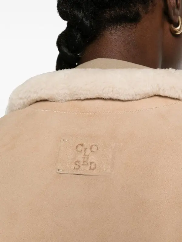 Closed Shearling Double-breasted Jacket - Beige