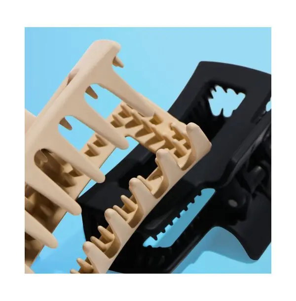 GIMME BEAUTY Rectangle Extra Grip Claw Clip Double Teeth Accessory Set Perfect For Medium Hair 2 Pack