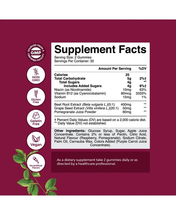 NATURE'S CRAFT Beet Root Gummies With Grapeseed