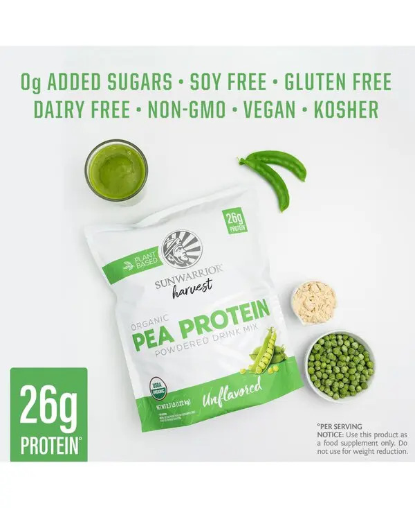 SUNWARRIOR Harvest Pea Protein Powder 1225 Gram Pouch