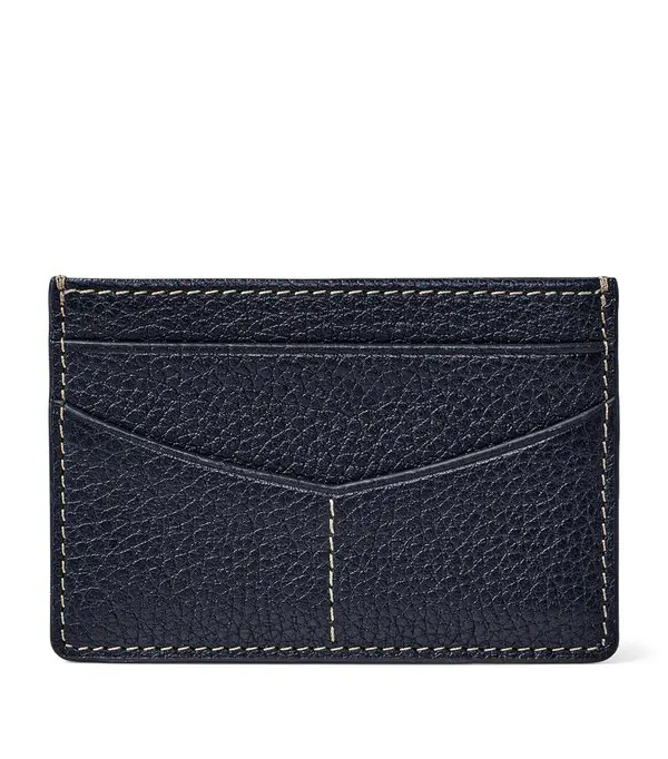 ASPINAL OF LONDON Leather Hudson Slim Card Holder - Navy