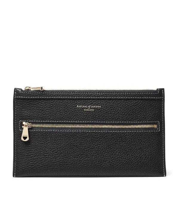 ASPINAL OF LONDON Grained Leather Hudson Travel Pouch - Black