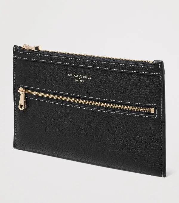 ASPINAL OF LONDON Grained Leather Hudson Travel Pouch - Black