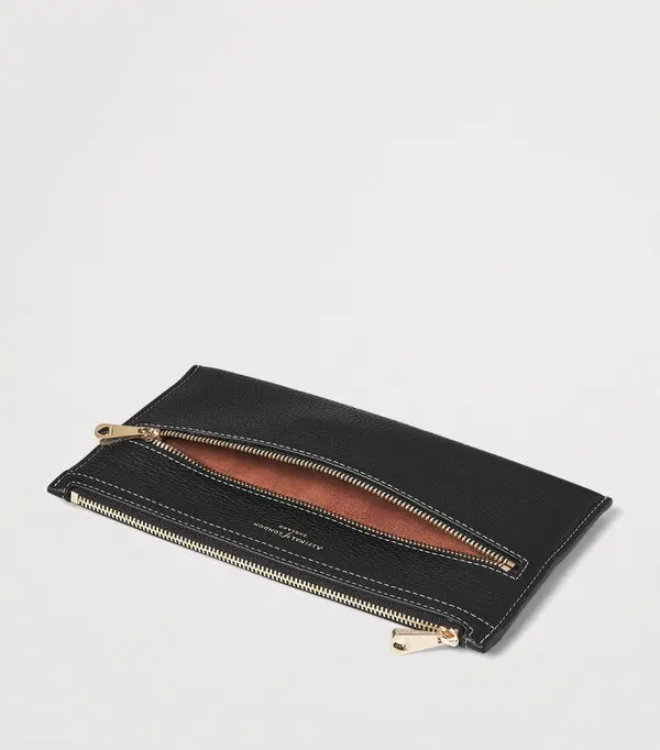 ASPINAL OF LONDON Grained Leather Hudson Travel Pouch - Black