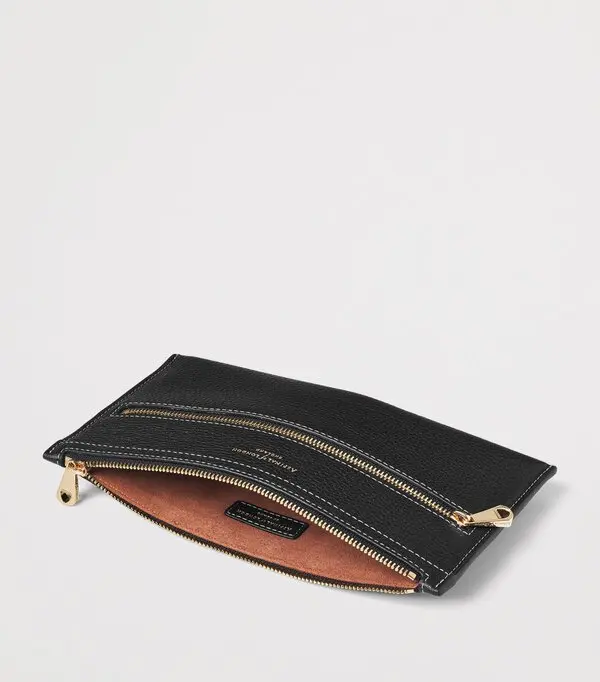 ASPINAL OF LONDON Grained Leather Hudson Travel Pouch - Black