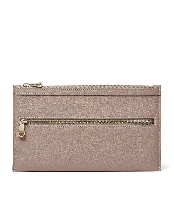 ASPINAL OF LONDON Grained Leather Hudson Travel Pouch - Neutral