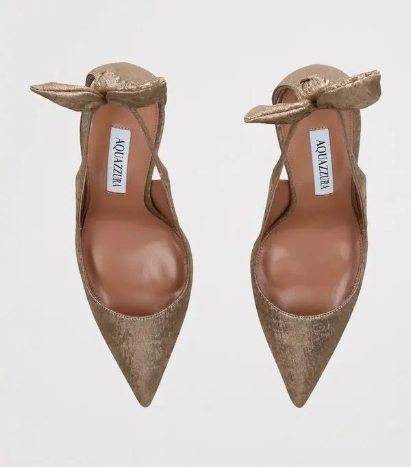AQUAZZURA Satin Bow Tie Pumps 105