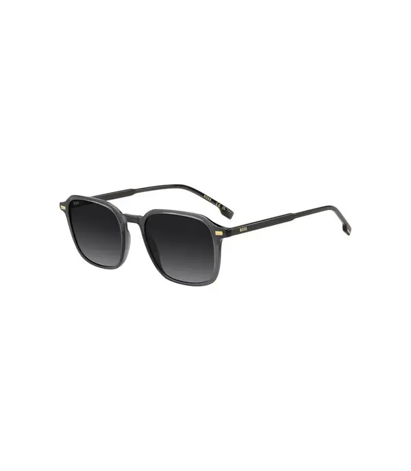 BOSS Sunglasses In Dark-gray Acetate With Gold-tone Logos