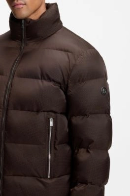 BOSS Water-repellent Padded Jacket With Micro-monogram Jacquard