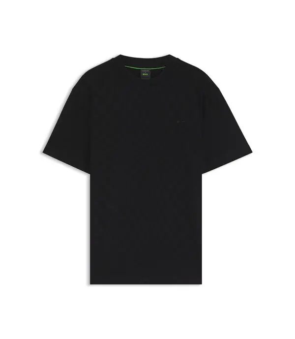 BOSS Porsche X Cotton T-shirt With Pasha Pattern - Black