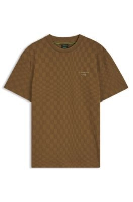 BOSS Porsche X Cotton T-shirt With Pasha Pattern - Brown