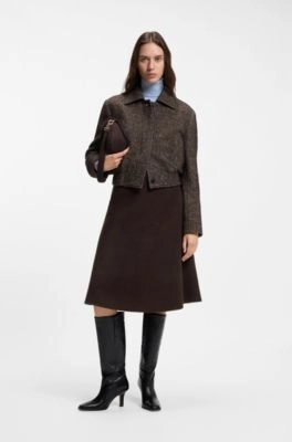 BOSS A-line Skirt In A Wool Blend