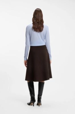 BOSS A-line Skirt In A Wool Blend