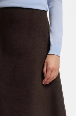 BOSS A-line Skirt In A Wool Blend