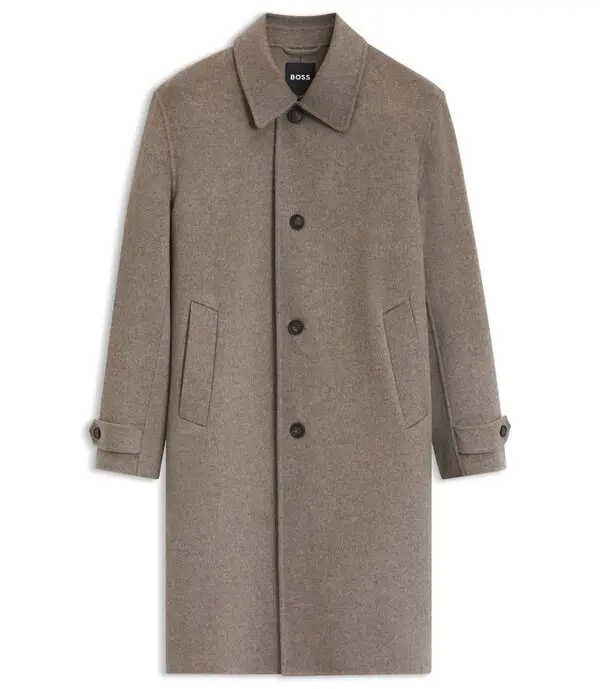 BOSS Relaxed-fit Coat In A Wool Blend
