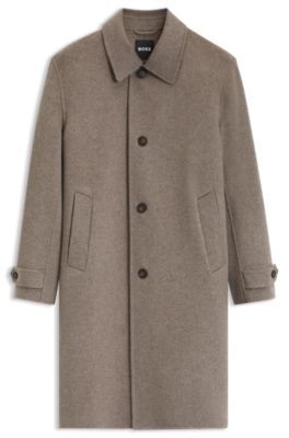 BOSS Relaxed-fit Coat In A Wool Blend