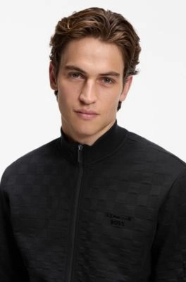 BOSS Porsche X Zip-up Sweatshirt With Pasha-check Jacquard