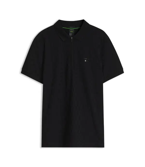 BOSS Porsche X Polo Shirt With Pasha Pattern - Black