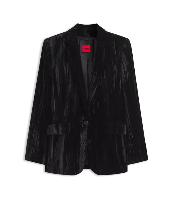 Hugo Single-button Velvet Blazer In A Regular Fit