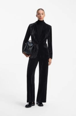 Hugo Single-button Velvet Blazer In A Regular Fit