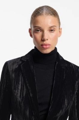 Hugo Single-button Velvet Blazer In A Regular Fit