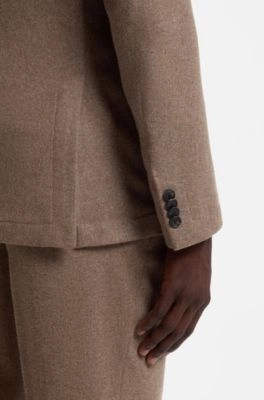 BOSS Slim-fit Blazer In Washable Performance-stretch Flannel