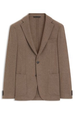BOSS Slim-fit Blazer In Washable Performance-stretch Flannel
