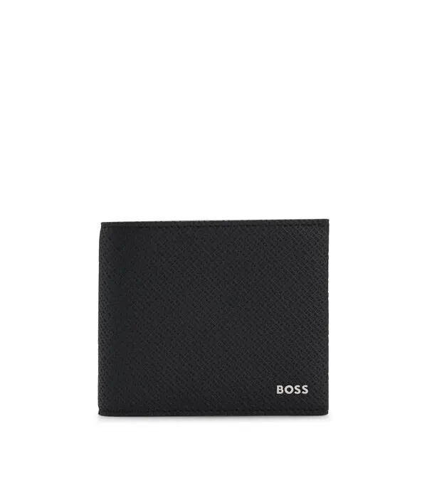 BOSS Monogram-textured Leather Wallet - Black