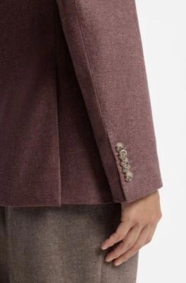BOSS Regular-fit Blazer In Virgin Wool With Silk