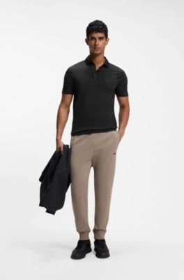 BOSS Wool-blend Slim-fit Polo Shirt With Concealed Placket