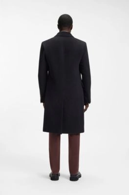 BOSS Slim-fit Double-breasted Coat In An Alpaca Blend