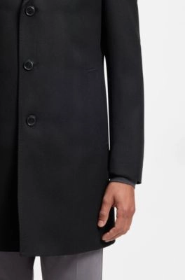 BOSS Slim-fit Coat In A Water-repellent Wool Blend